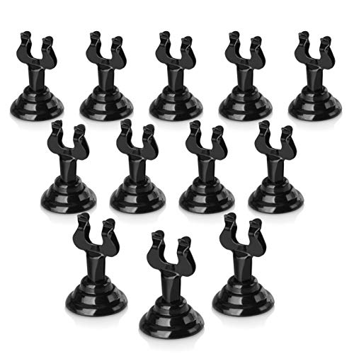 New Star Foodservice 27747 Triton/Ring-Clip Number Holder/Number Stand/Place Card Holder, Set of 12, 1.5-Inch, Black