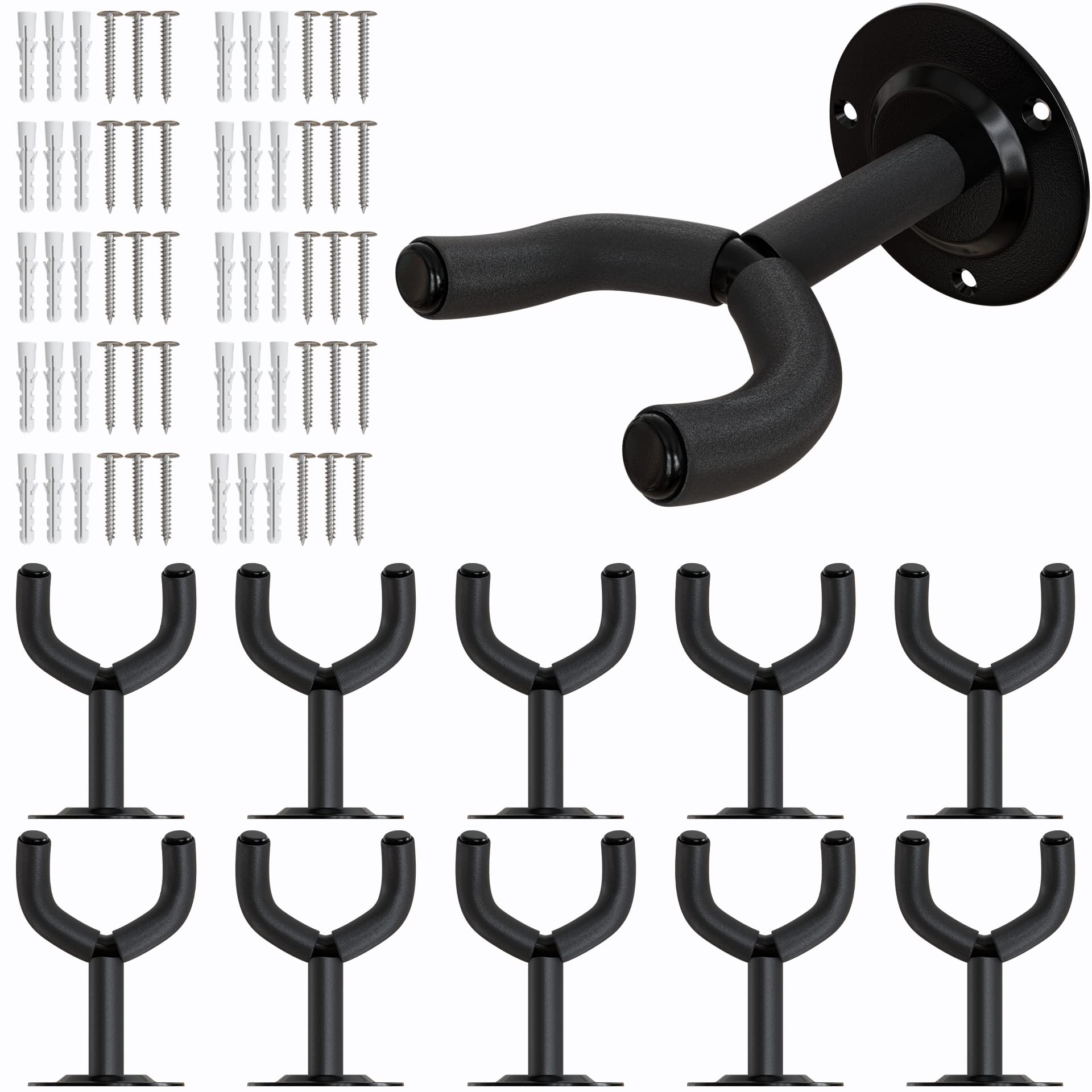 NATIKON Adjustable Guitar Wall Hanger 6.5 inches with Secure Wall Mount Hook