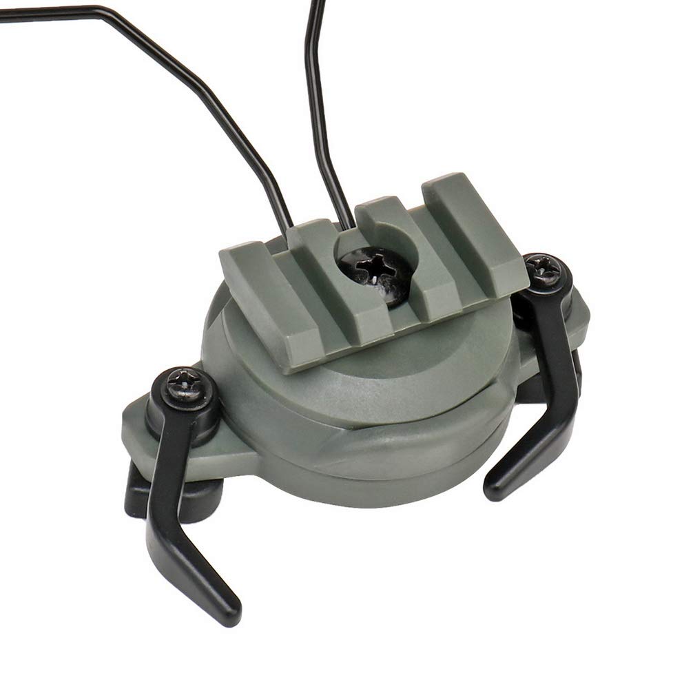 Arc Rail Adaptor Tactial Helmet Rail Suspension Headset Bracket Ear Muff (Green)