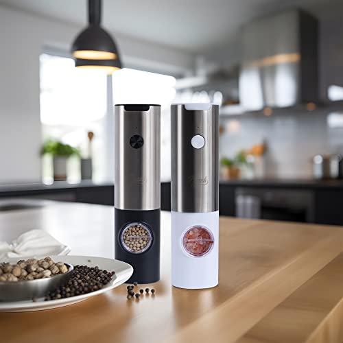 π΅ππ πΌπππππ
ππ
PwZzk Electric Salt and Pepper Grinder Set Rechargeable USB One Hand Automatic Operation Stainless Steel Electronic Spice Mill Shakers With Adjustable Coarseness (2 Pack)