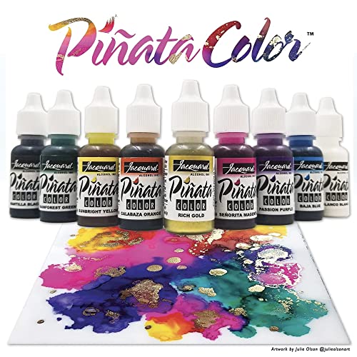 Pinata Rich Gold Alcohol Ink 4-Ounce, Pixiss 20ml Needle Tip Applicator Bottle and Funnel, Bundle for Yupo and Resin