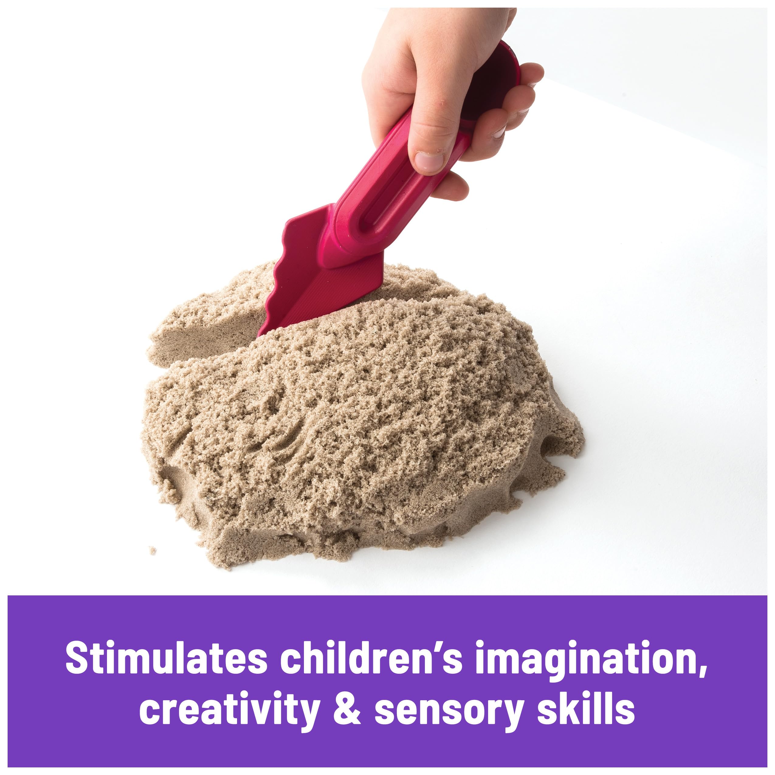 Kinetic Sand, Folding Sand Box with 2lbs of All-Natural Kinetic Sand, 7 Molds and Tools, Play Sand Sensory Toys for Kids Ages 3 and up