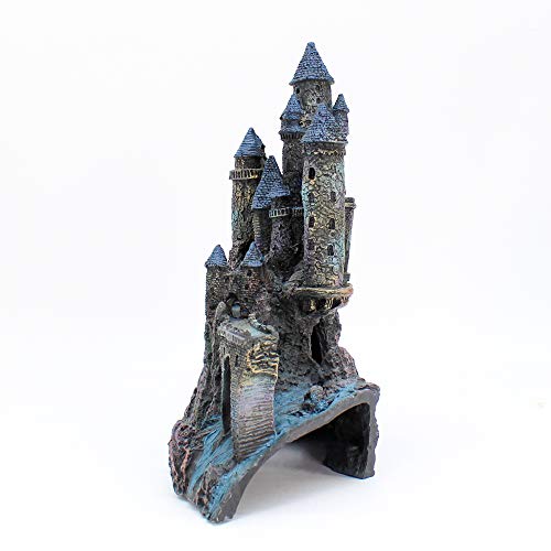 Penn-Plax Age-of-Magic Wizard’s Castle Aquarium Decoration – Safe for Freshwater and Saltwater Fish Tanks – Extra Large – Part A