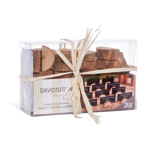 Darice David Tutera Rustic Wedding Wood Place Card Holders Brown: 24 pieces