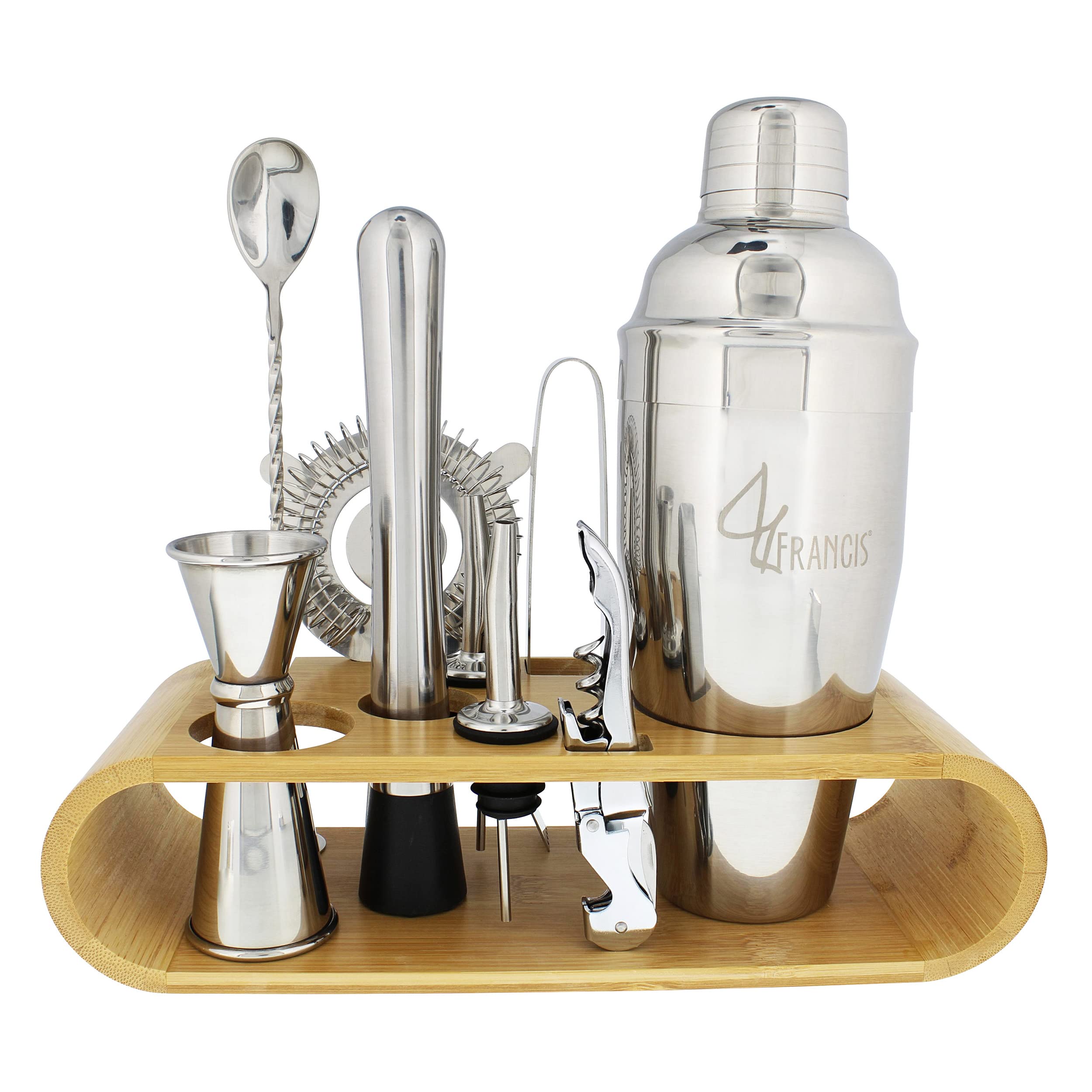 Cocktail Mixer Shaker Set Bartender Kit Set with 10 Bartending/Mixologist Tools for Home Bar, Party Bar, Bar Cart Decor