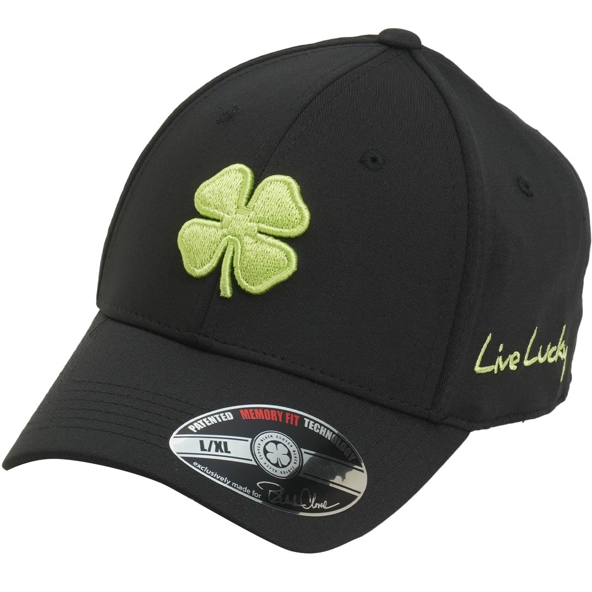 Black Clover Lucky Heather Hat Spring Green Clover/Black LG/XL