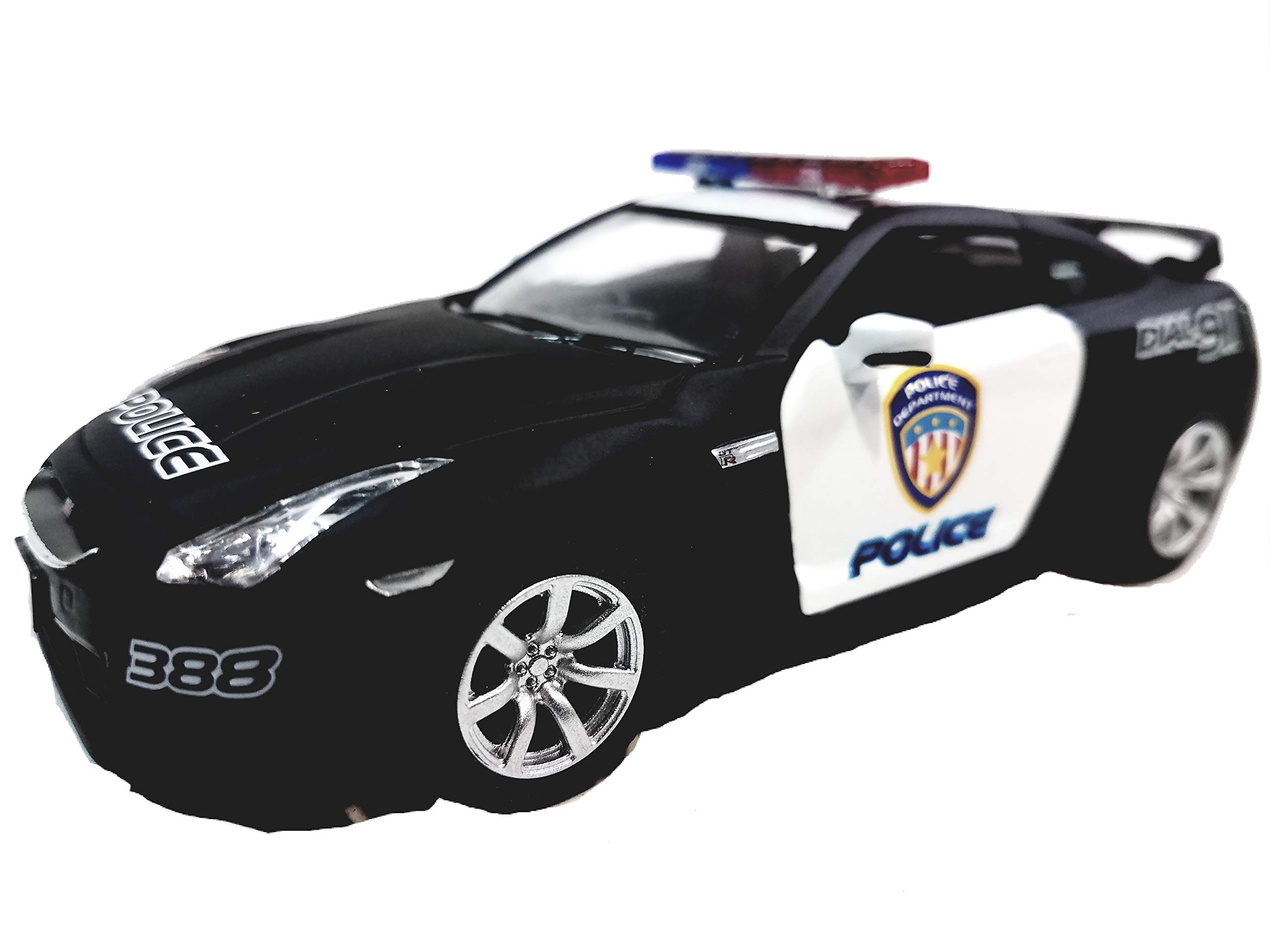 KiNSMART 2009 Nissan GT-R R35 Police Edition 5" 1:36 Scale Die Cast Metal Model Toy Car w/Pullback Action