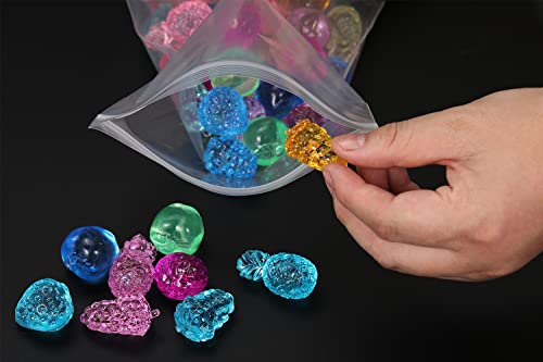 Foopama 200 PCS 1.5" x 1.5" Thick Small Clear Zip Poly Lock Plastic Bags Seal Reclosable Zip Bag Durable 2.4 Mil Jewelry Earrings Necklace Ring Coin Beads Pill Zipper Bags
