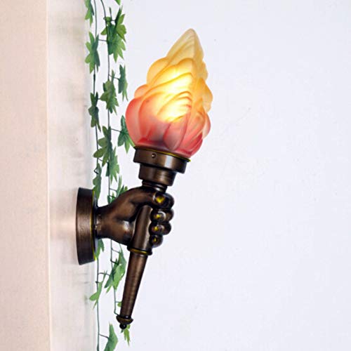 Outdoor Retro Wall Light Creative Porch Light with Wall Mount Torchbearer Wall Lantern One Exterior Wall with Seeded Glass Shade for Garden Home Bar Restaurant Decoration Cafe