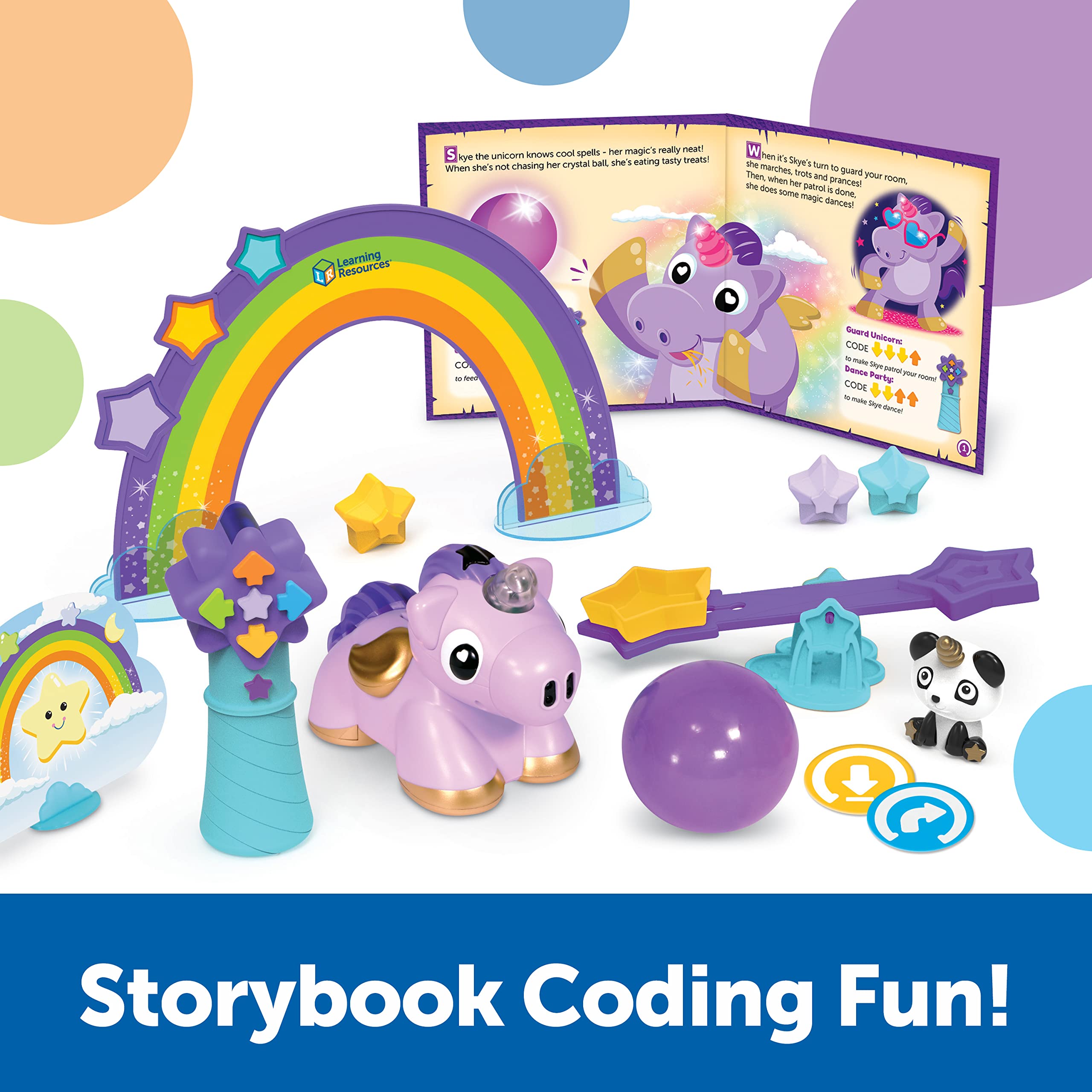 Learning Resources Coding Critters MagiCoders: Skye the Unicorn, Screen-Free Early Coding Toy For Kids, Interactive STEM Coding Pet, 22 Pieces, Ages 4+