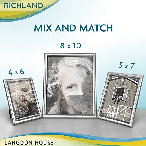 Langdon House 5x7 Silver Picture Frame, Distinguished Edging for Classic Style, Richland Collection