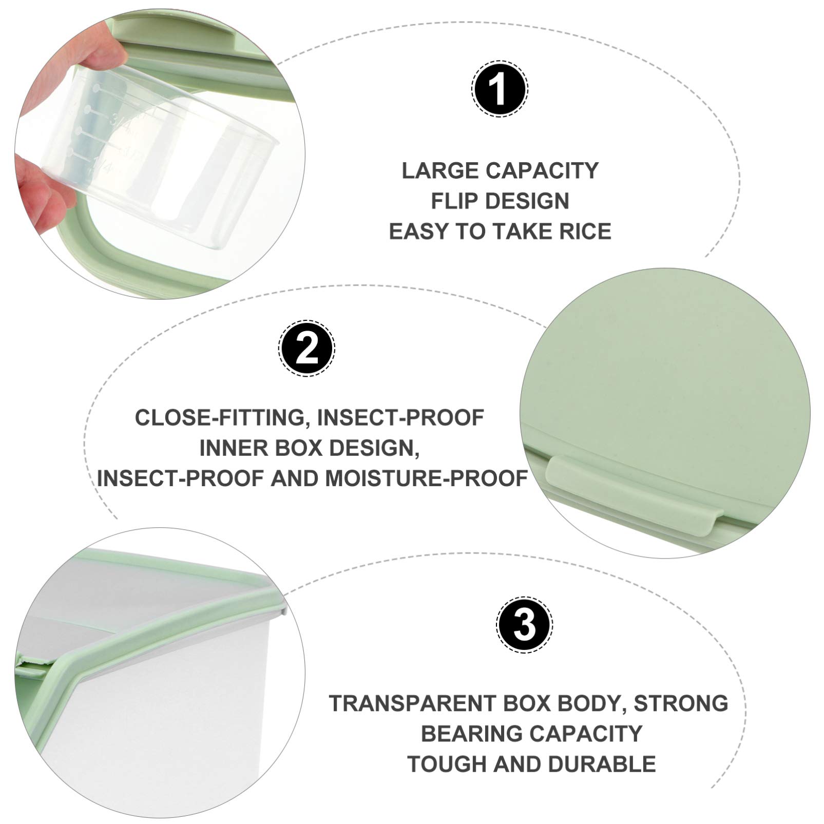 Cabilock Large Food Storage Container with Flip Lid Airtight Rice Bin Transparent Dry Food Organizer Pet Food Containing Box for Snacks Sundries