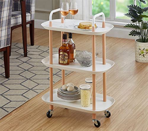 CXDTBH Kitchen 3-Layer Square Cart Simple Multi-Function Simple Installation Trolley Living Room Home Storage (Color : OneColor, Size : 1pcs)