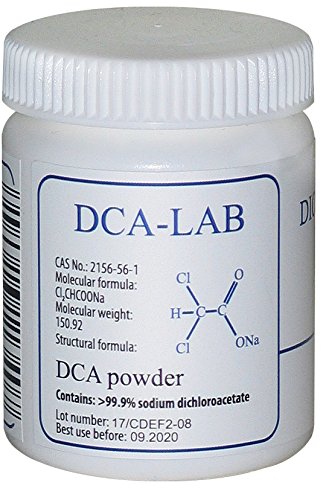 DCA - Sodium Dichloroacetate 25g Powder, Purity >99.9%, Made in Europe, by DCA-LAB, Certificate of Analysis Included, Tested in a Certified Laboratory, Buy Directly from Manufacturer, 0.9oz