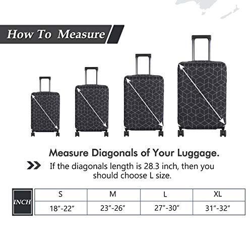 HYPER VENTURE Washable Luggage Cover - Fashion Suitcase Protector Fits 23-26 Inch Luggage (Black Maze, M)