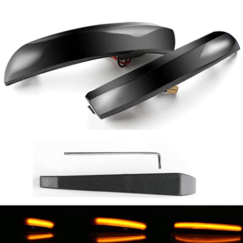 autboom Smoked Lens Sequential Amber Led Mirror Turn Signal Light Side Marker Lamp Assembly Compatible with Ford 2012-2018 Focus ST、SE、RS Titanium, 2013-2019 Kuga Escape, 2015-2018 C-Max
