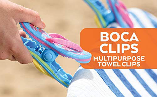 O2COOL Bocaclips - Beach Towel Clips for Beach Chairs, Patio and Pool Accessories - (Flip Flop) 2 Count