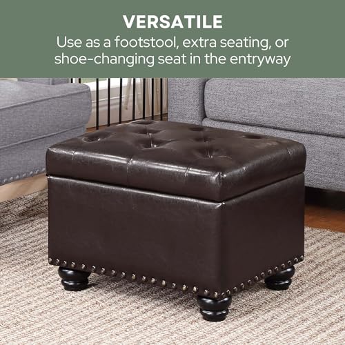 Convenience Concepts 163010E Ottoman, 24"L x 18"W x 18"H, Dark Espresso