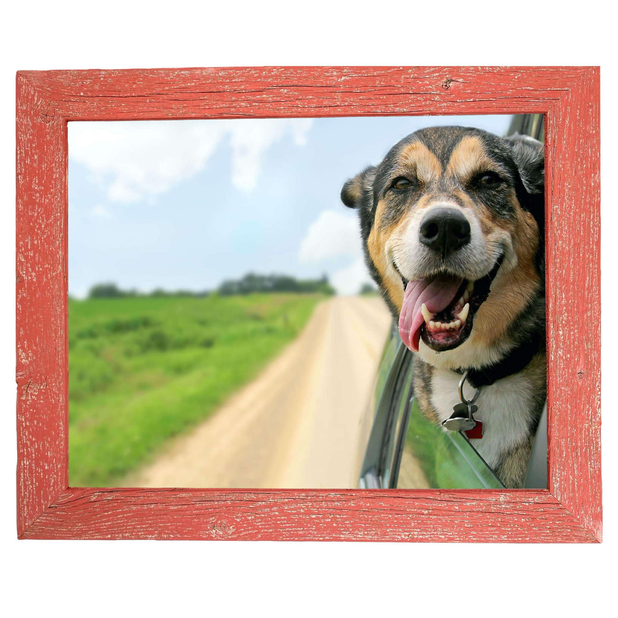 BARNWOODUSA | Farmhouse 18x24 Picture Frame | 1 1/2 inch Molding | 100% Reclaimed Wood | Rustic | Rustic Red