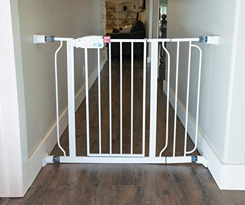 Wall Nanny Extender - 4 Inch Baby Gate Extension Guard (Made in USA) Extends Pressure Mounted Gates - Protects Walls, Stabilizes Gate, for Child, Pet Gate & Dog Gate, Protector Works on Stairs, 4 Pack