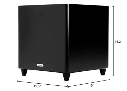 Polk Audio DSWPRO 550WI Powered 10-inch Subwoofer | Powerful 200-Watt Amp | Multiple Placement Options, Can be Placed Inside Cabinets | Easy Integration with Home Theater Systems | Night Mode