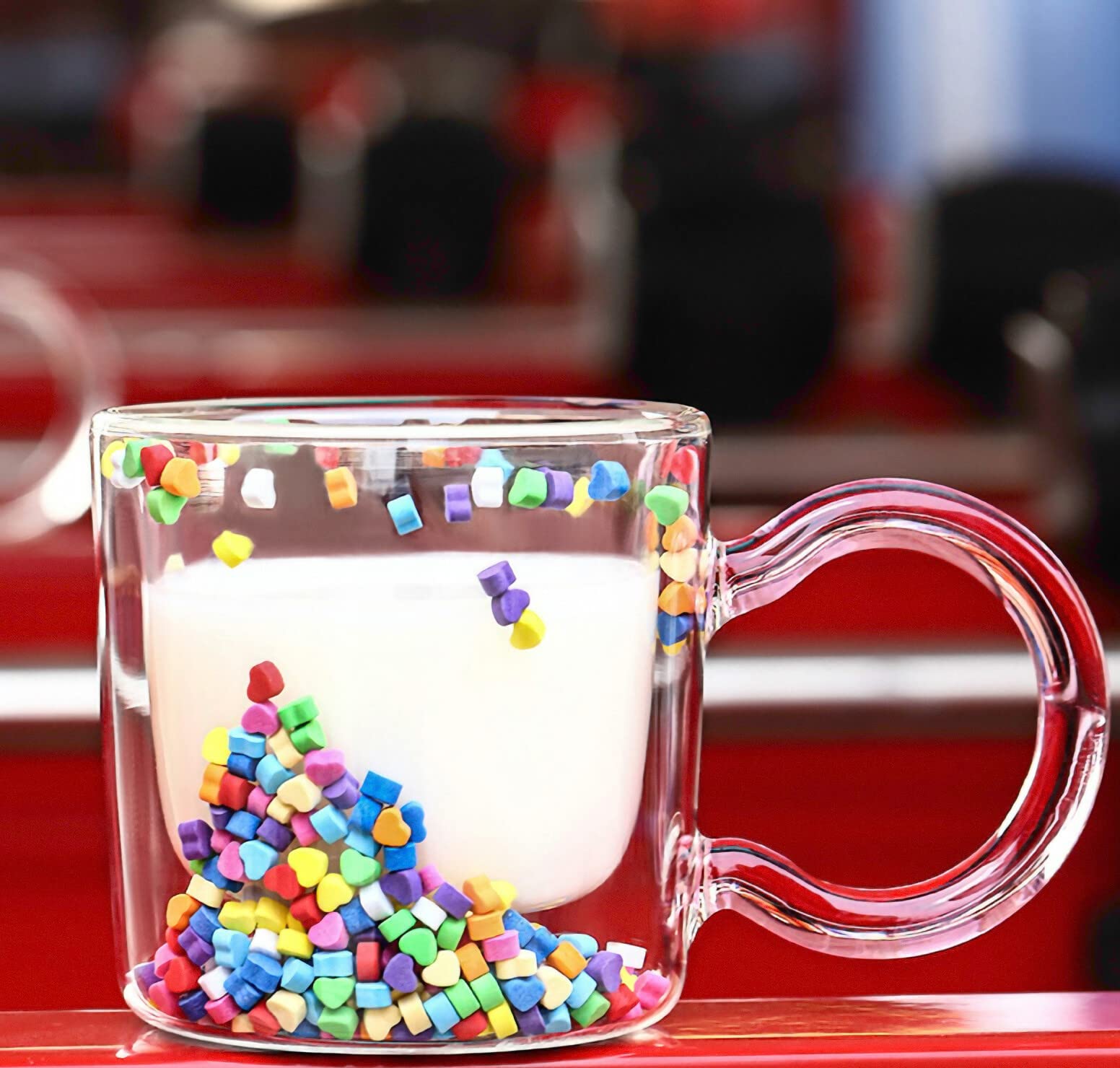 BESTMVP Cute Bear Mugs Cute Cups Bear Tea Milk Coffee Cup with Handle Kawaii Cup, Coffee Cup, Tea Cup, Milk Cup… (Red)