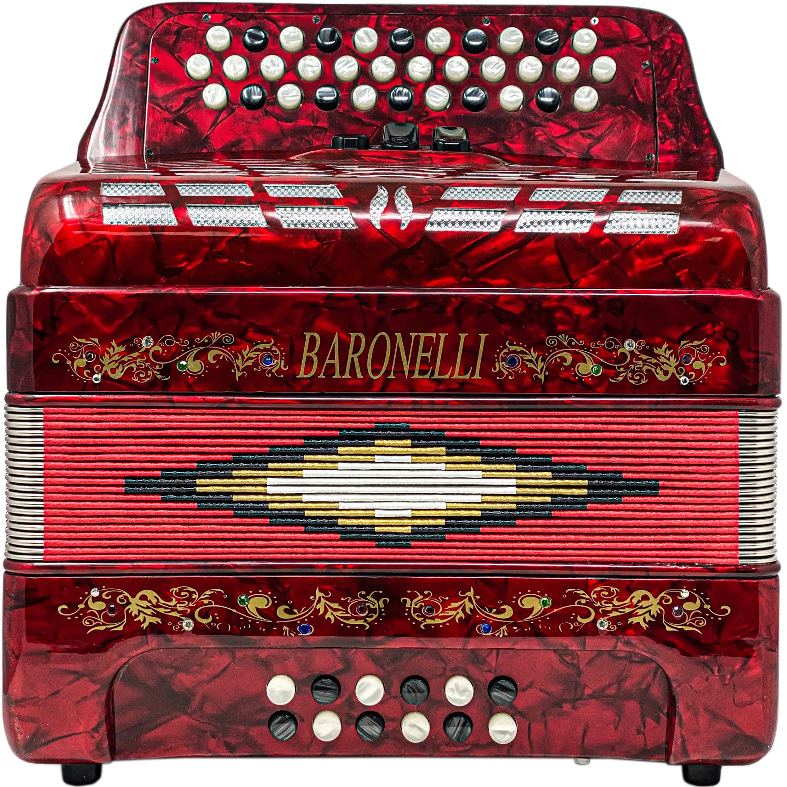 Baronelli Accordion (AC3412F3-RD)