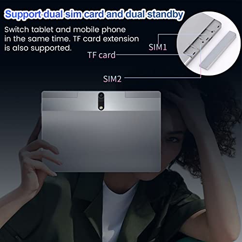 BUUA HD Tablet 8MP Front 20MP Rear 100-240V 10.1 Inch Tablet Supports Dual Card Dual Standby for Android 8.1 for Writing (US Plug)