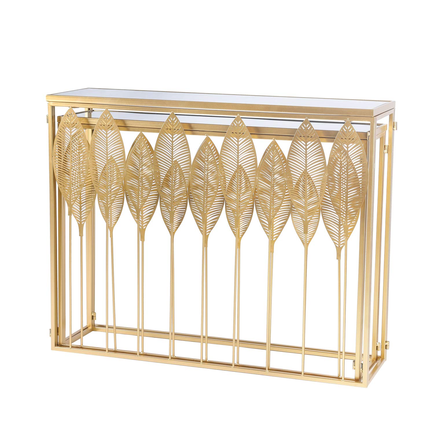Joveco Console Table Set of 2- Gold Thin Sofa Table- Metal Slim Console Tables Behind The Sofa Couch- Modern Narrow Accent Sofa Tables for Entryway Living Room Hallway and Bedroom