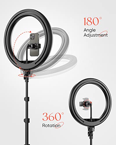 π‘π²ππ²ππ 13" Selfie Ring Light with Stand and Phone Holder, 63" Tripod for iPhone with Ring Light for YouTube/Tiktok, LED Ringlight for Make Up/Zoom Meeting/Photography, Ring Lights for Vlogs