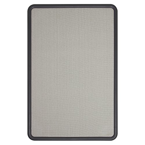 Quartet Bulletin Board, Fabric, 3 x 2 Feet, Office Bulletin Boards, Contour Gray Plastic Frame (7693G)