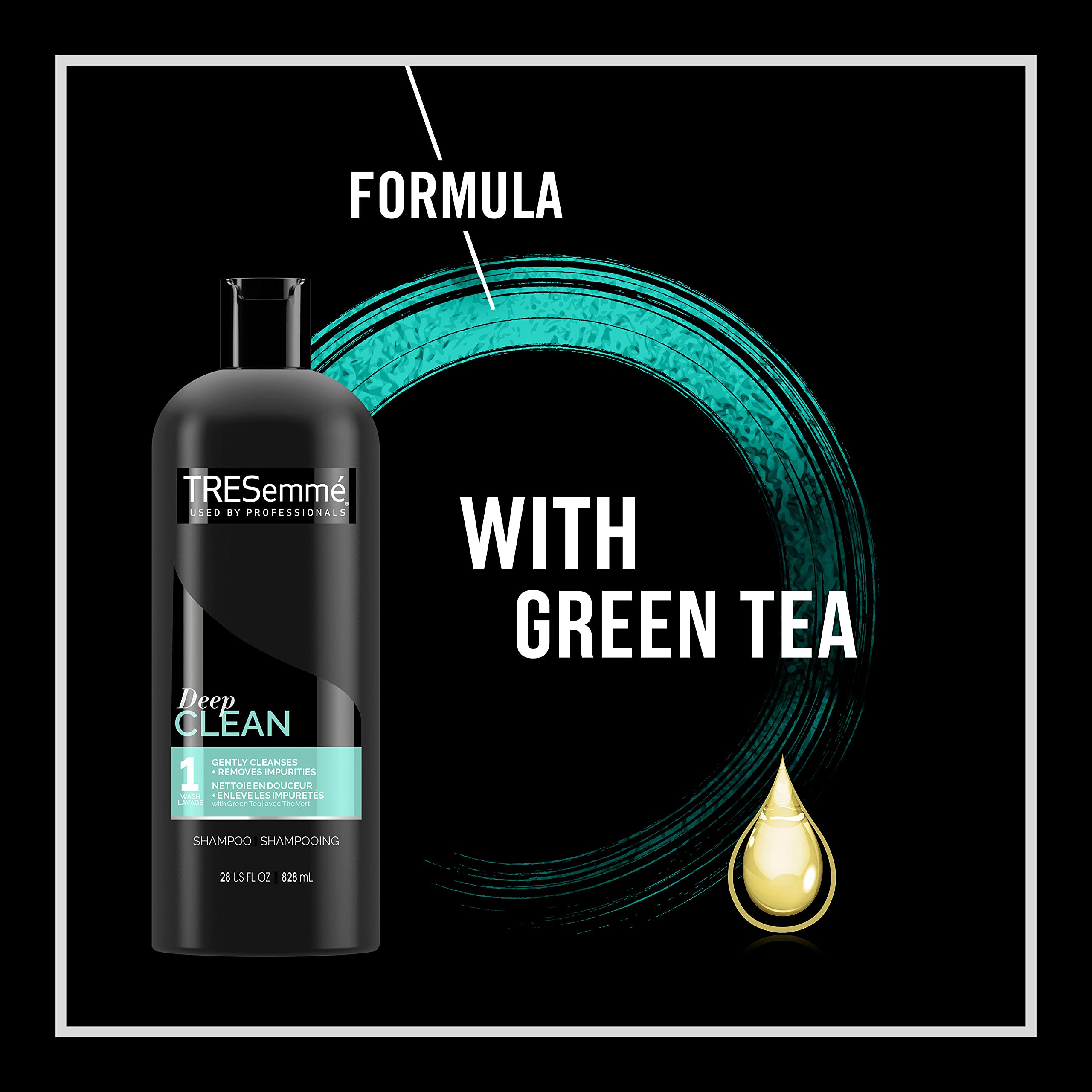 TRESemmé Cleansing Shampoo for Daily Use, Clean & Replenish Vitamin C and Green Tea Clarifying Shampoo Formula, 28 oz