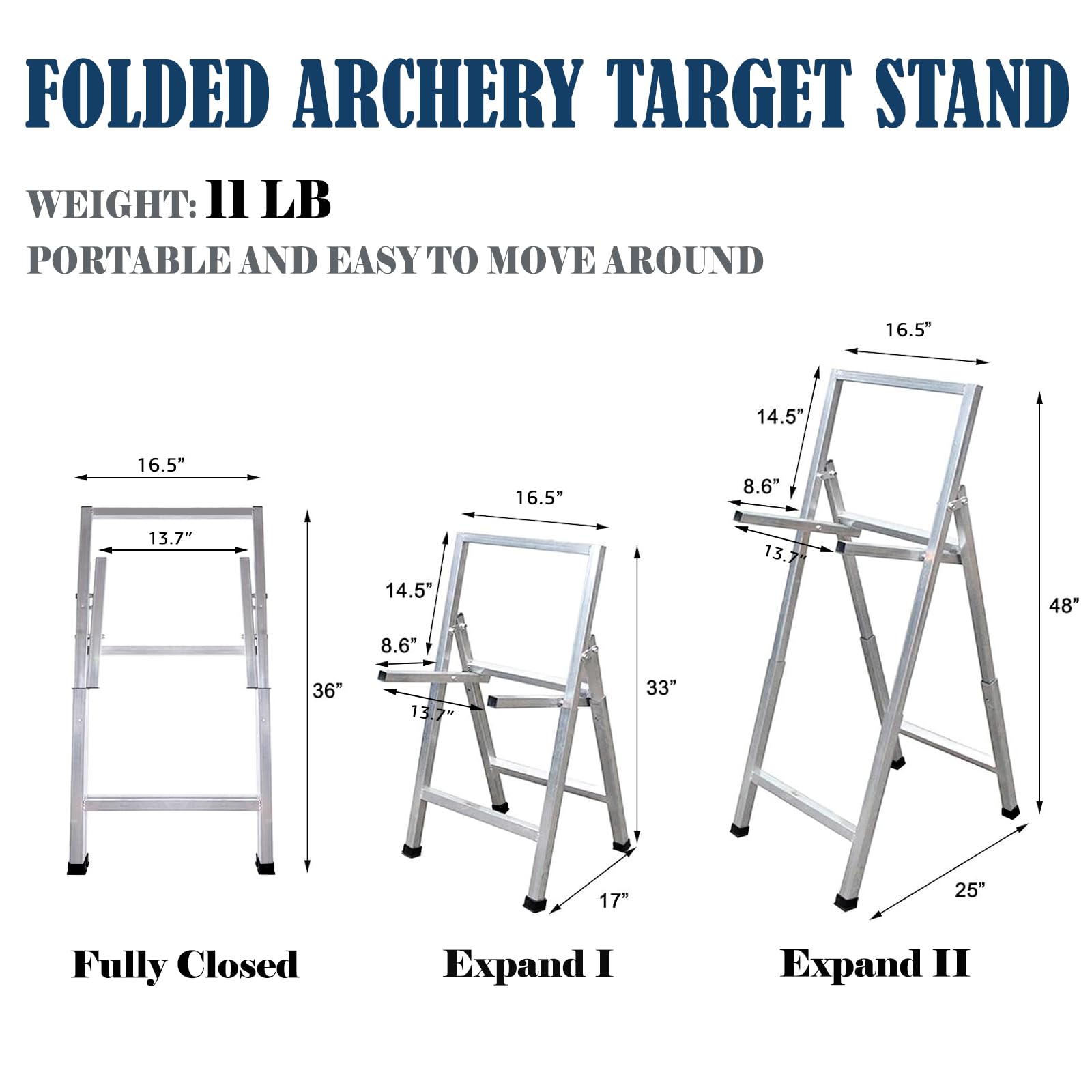 Archery Target Stand for Backyard, Foldable Metal Archery Target Stands for Straw & Point Bag Target Stand - Easy to Carry