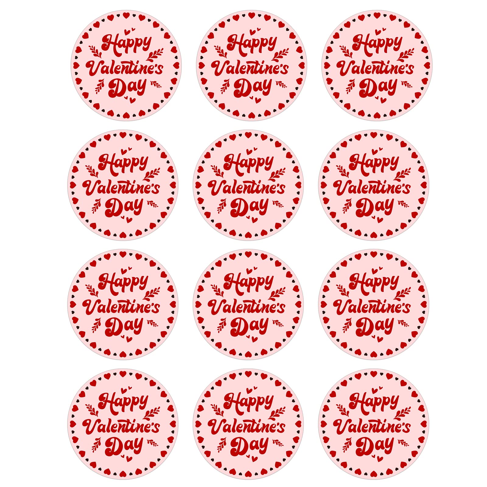 FaCraft Happy Valentines Day Stickers Round Valentine Labels 1.5" Valentine's Day Gift Stickers Label Sticker for Envelope Seals Card Boxes Valentine Gift Wrap Valentine's Day Decorations