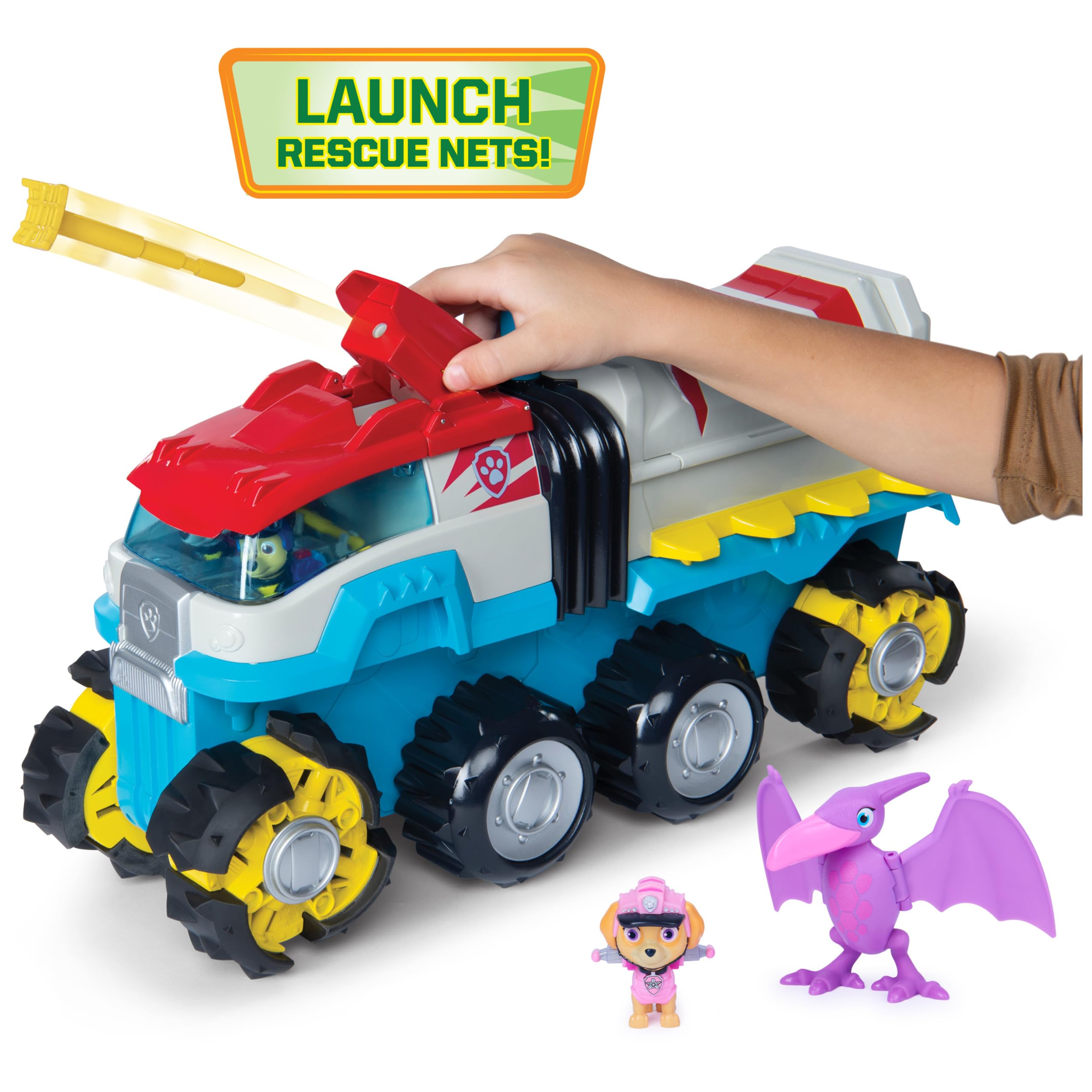 Paw Patrol, Dino Patroller Motorized Vehicle with 3 Exclusive Bonus Action Figures and 2 Dinosaur Toys (Amazon Exclusive), Kids Toys for Ages 3 and up