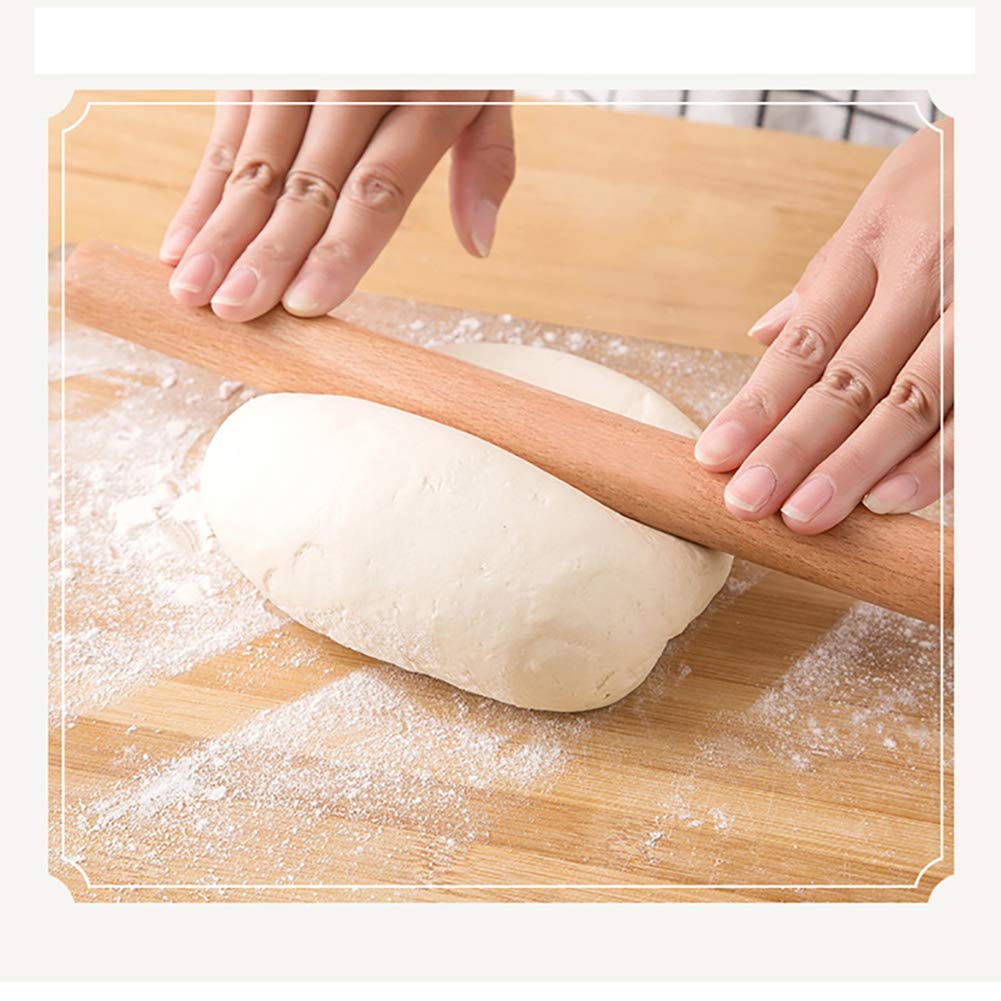 ccHuDE 2 Pcs Solid Wood Rolling Pin Hand Dumpling Rolling Pin Wooden Pizza Roll Pin Dough Roller Baking Tool