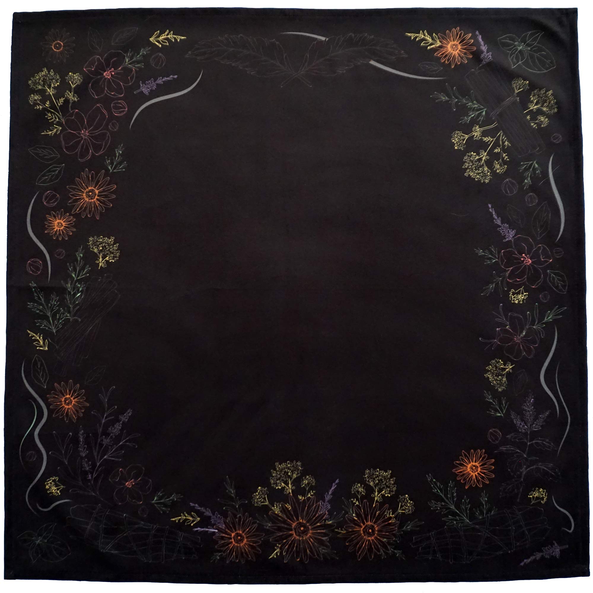 Kitchen Witch Herbology: Tarot Cloth for Any Tarot Cards, 24 inches by 24 inches, Large (White)