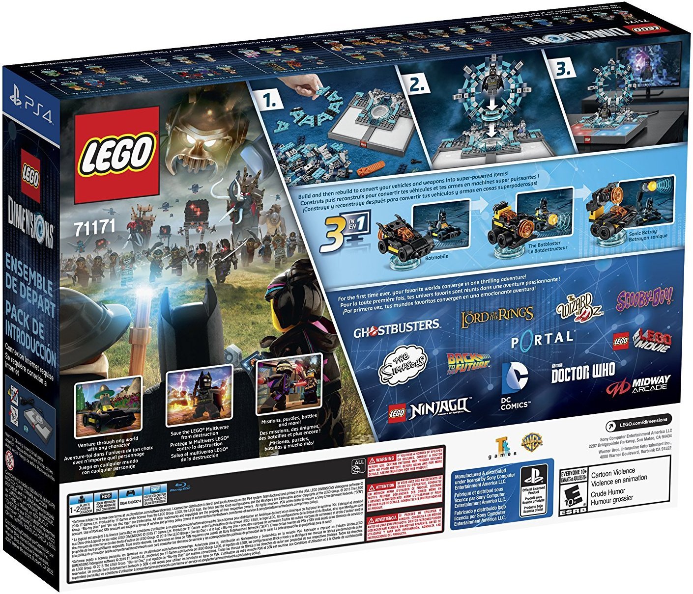 Lego Dimensions Starter Pack with The Simpsons Homer Level Pack Bart Simpson and Krusty Fun Packs PS4
