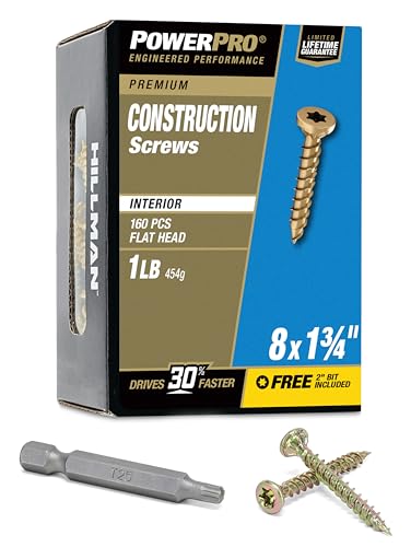 Power Pro Premium Interior Construction Screws (#8 x 1-3/4") - 1lb Box