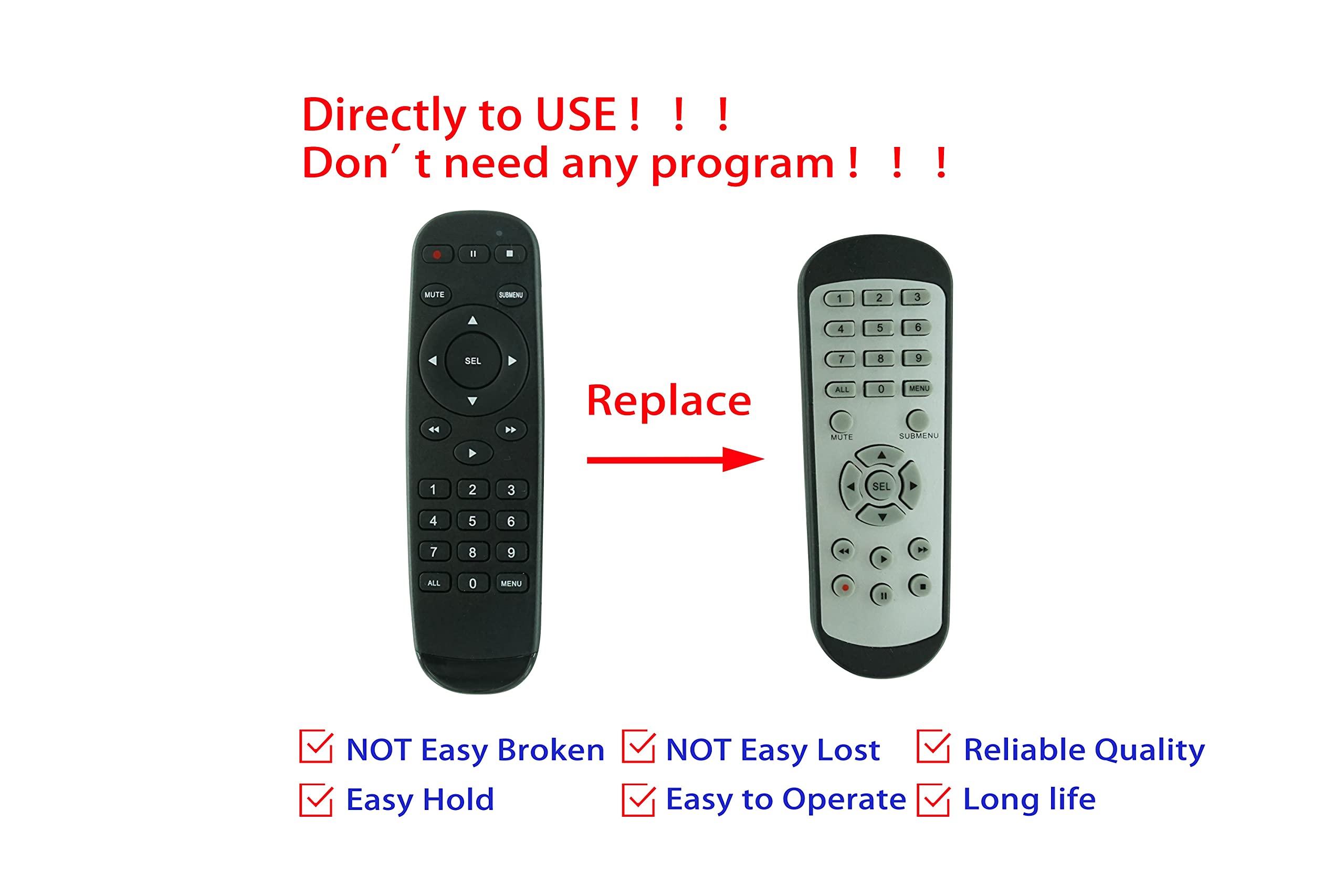 HCDZ Replacement Remote Control for Samsung Wisenet SDH-B73043BF SDR-C73303N1T SDH-B73023BF SDR-B73303N SDR-C73303 SDH-C73043 SNK-B73040BW SNR-73200WN SDR-B74301 4 Channel DVR Security Camera System