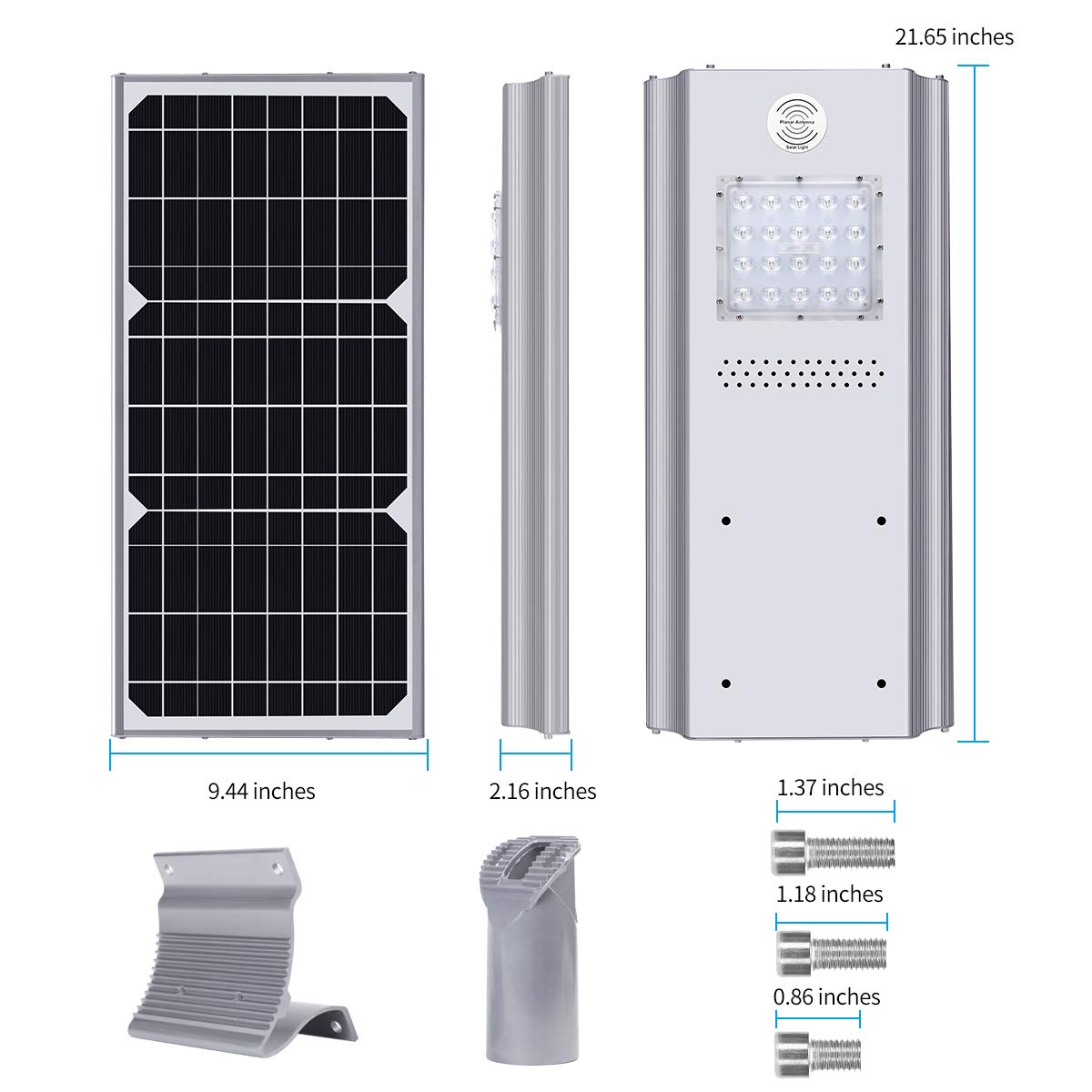 BETAULIFE 20W Solar Street Lights, Solar Street Light Dusk to Dawn with Remote Control,All in one Solar Area Lighting with PIR Motion Sensor and Light Sensor,for Yard,Garden,Parking Lot