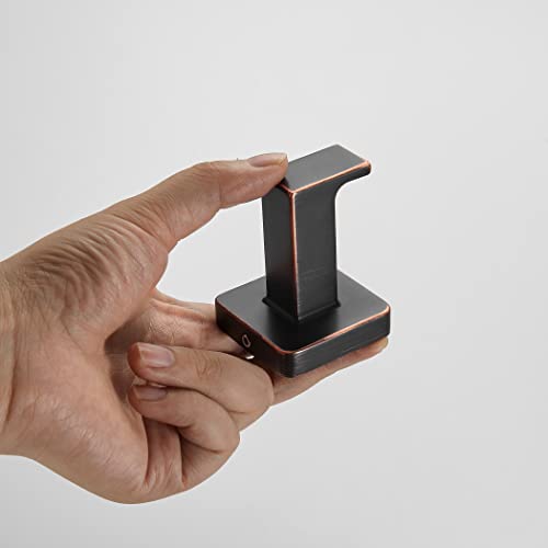 FORBATH Bronze Towel Hooks,Bathrooms Coat Hooks Wall Mounted,Oil Rubbed Square Wall Hooks Robe Hooks 2 Pieces Stainless Steel Bathroom Accessories