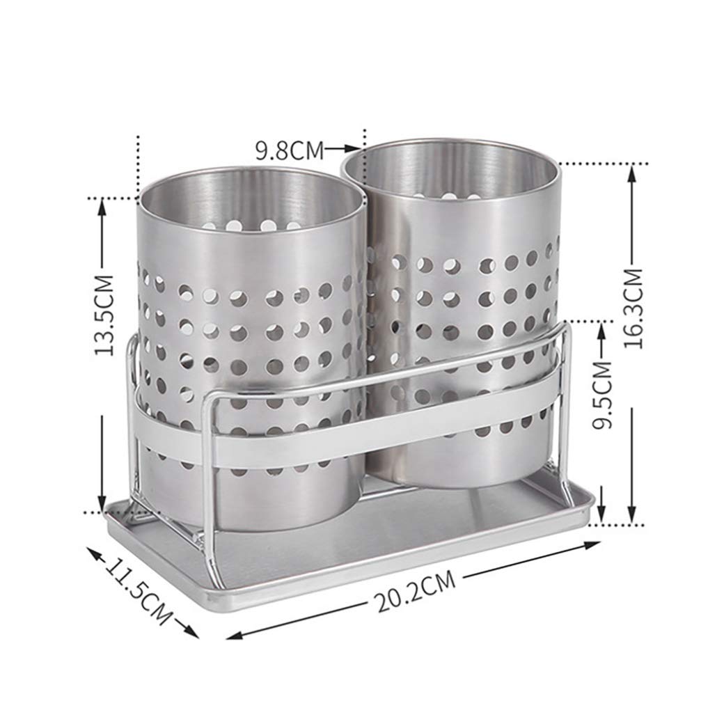 Cabilock Stainless Steel Utensil Caddy Cutlery Storage Holder Countertop Silverware Holder Cooking Utensil Organizers for Home Restaurant Kitchen