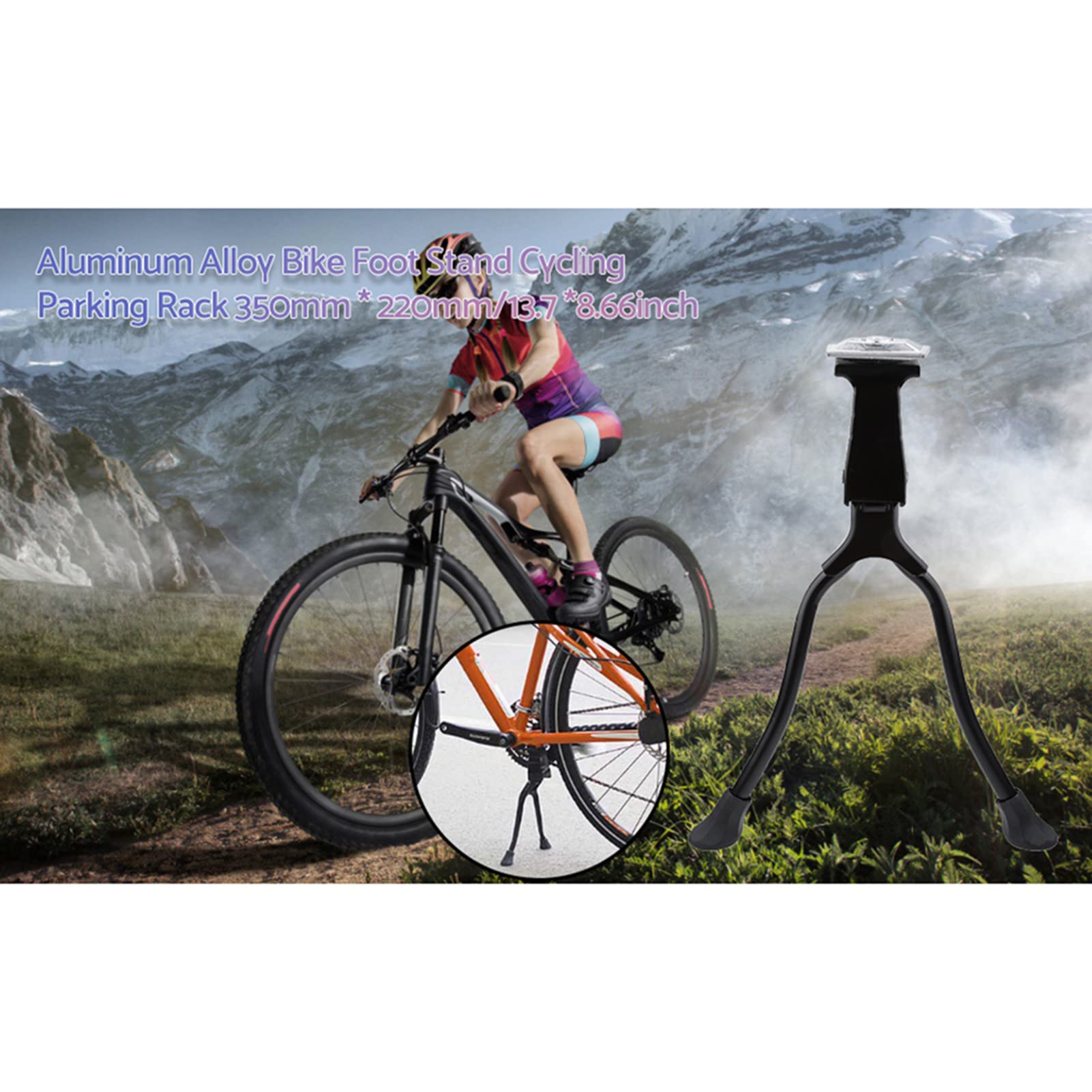 Bike Repair Stand Double Kickstand Floor Adjustable Road Bicycle Double Legs Parking Rack for Mount Road Bicycle 350mm x 250mm