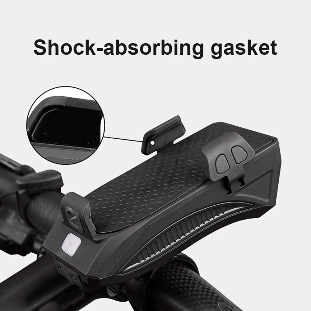Bicycle Headlight Bike Lights USB Rechargeable 4 in 1 Multifunction Bicycle Headlight with Mobile Phone Stand 4000 MAH Power Bank 130 dB Speaker 400 Lumen IPX65 Waterproof Bike Headlight
