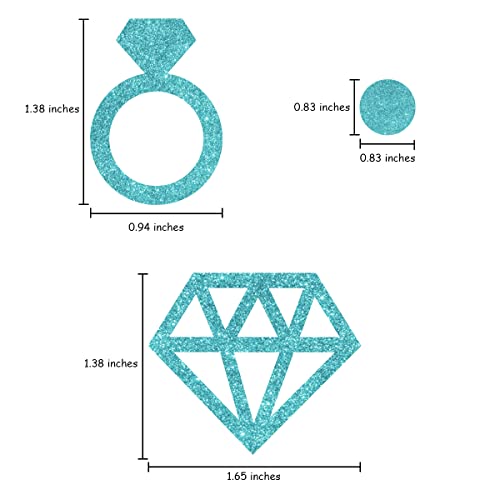 Teal Confetti Bachelorette Party Decorations, Teal Table Glitter Confetti Diamond Ring for Bride to Be Engagement Party Bridal Shower Hen Party Decorations