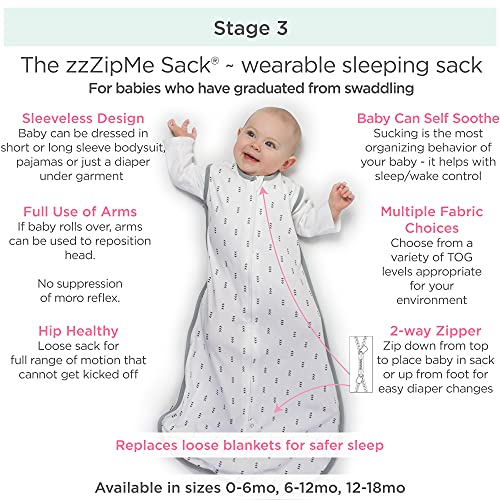 SwaddleDesigns Cotton Muslin zzZipMe Sleeping Sack, Wearable Blanket with 2-Way Zipper, Black Hedgehog, Large (12-18 Month) (Pack of 1)