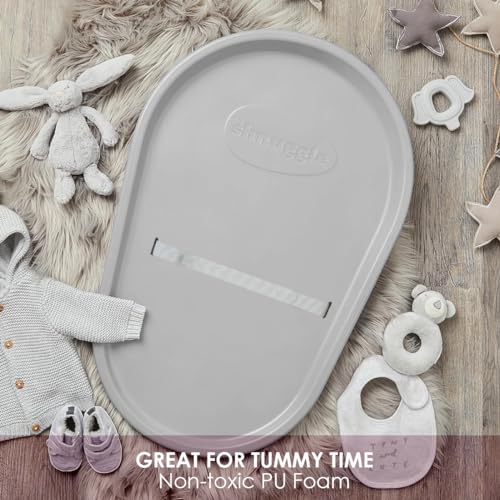 Shnuggle Squishy Changing Mat - Baby Changing Diaper Pad, Wipeable Easy-to-Clean Nappy Station, Warm-to-Touch Surface, Non-Slip Base, No Covers Needed - Grey