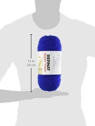 Bernat Super Value Yarn, 3-Pack, Royal Blue with 2 Patterns