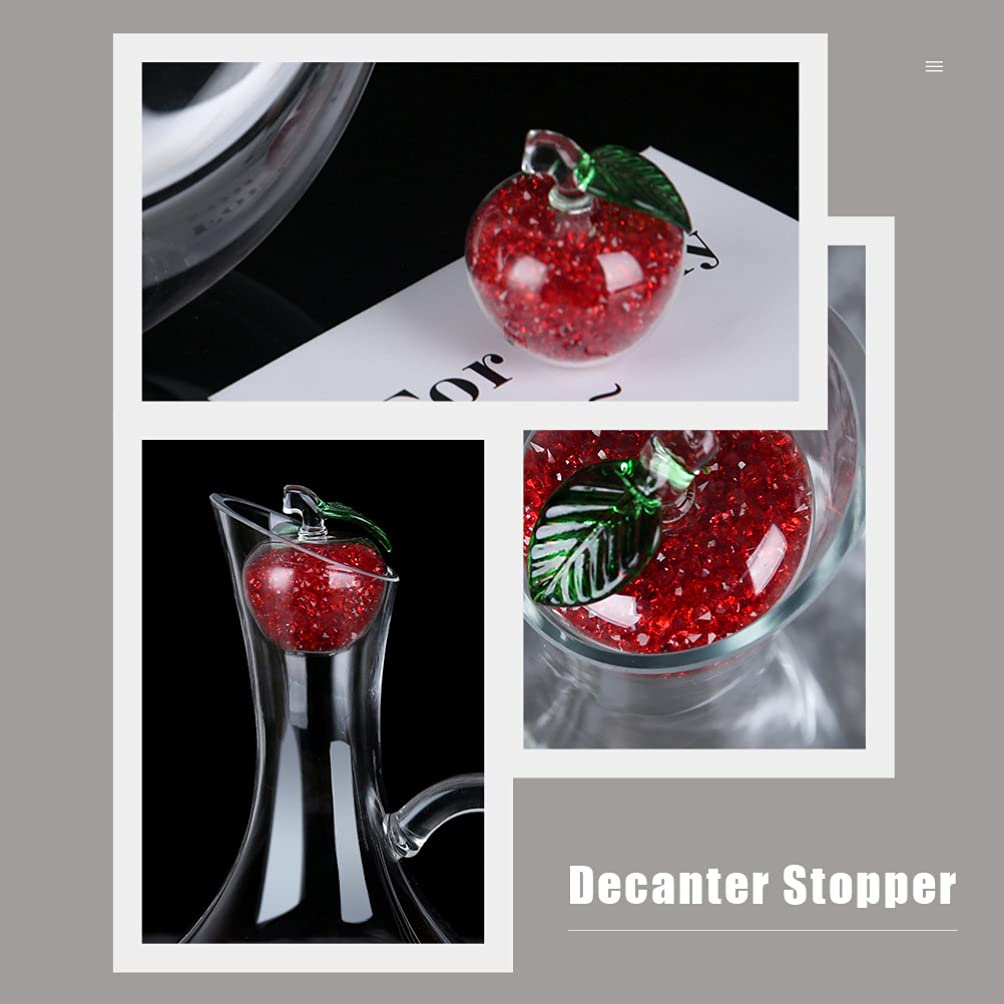 Cabilock Wine Bottle Glass Plug Ball Stoppers Fruit Shaped Caps for Wine Decanter Carafe Bottle Replacement Sealing Stoppers